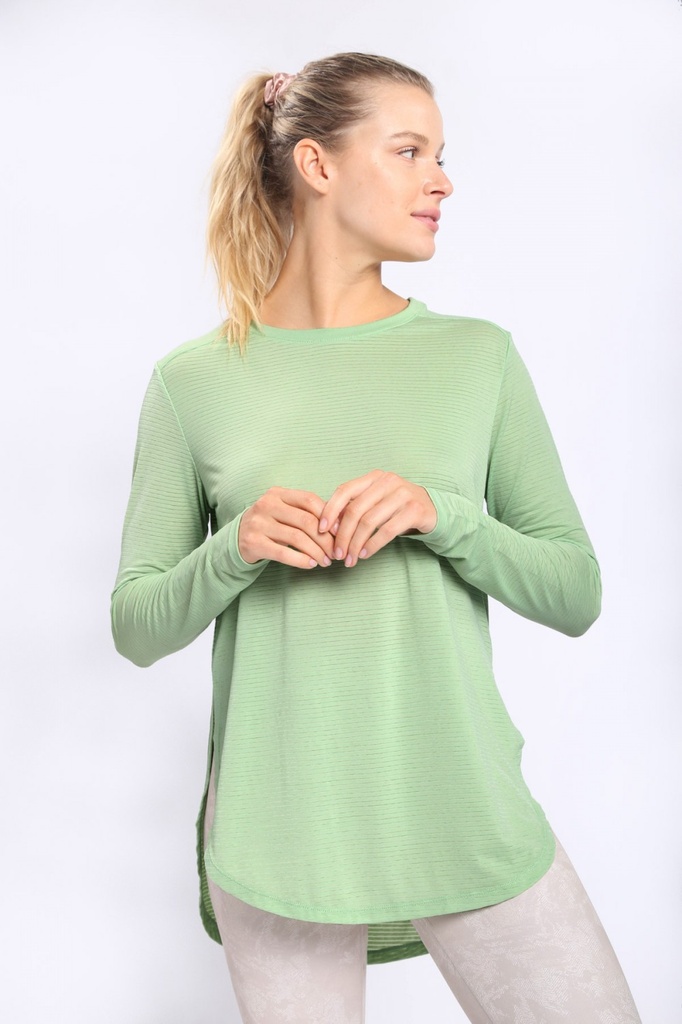 RIBBED LONG SLEEVE FLOW TOP | Activewear + Swim